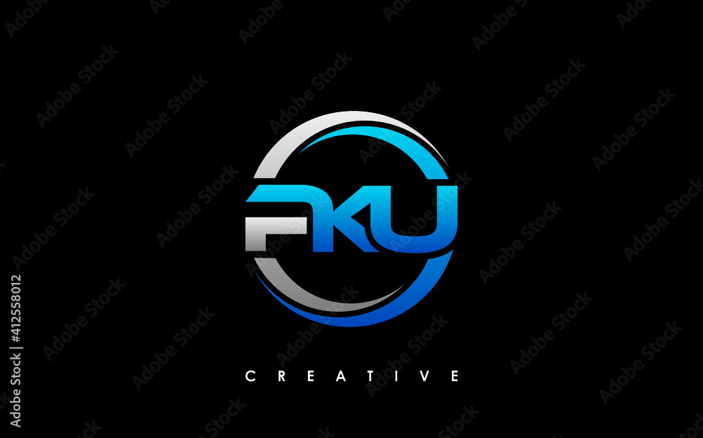 PKU Letter Initial Logo Design Template Vector Illustration Stock ...