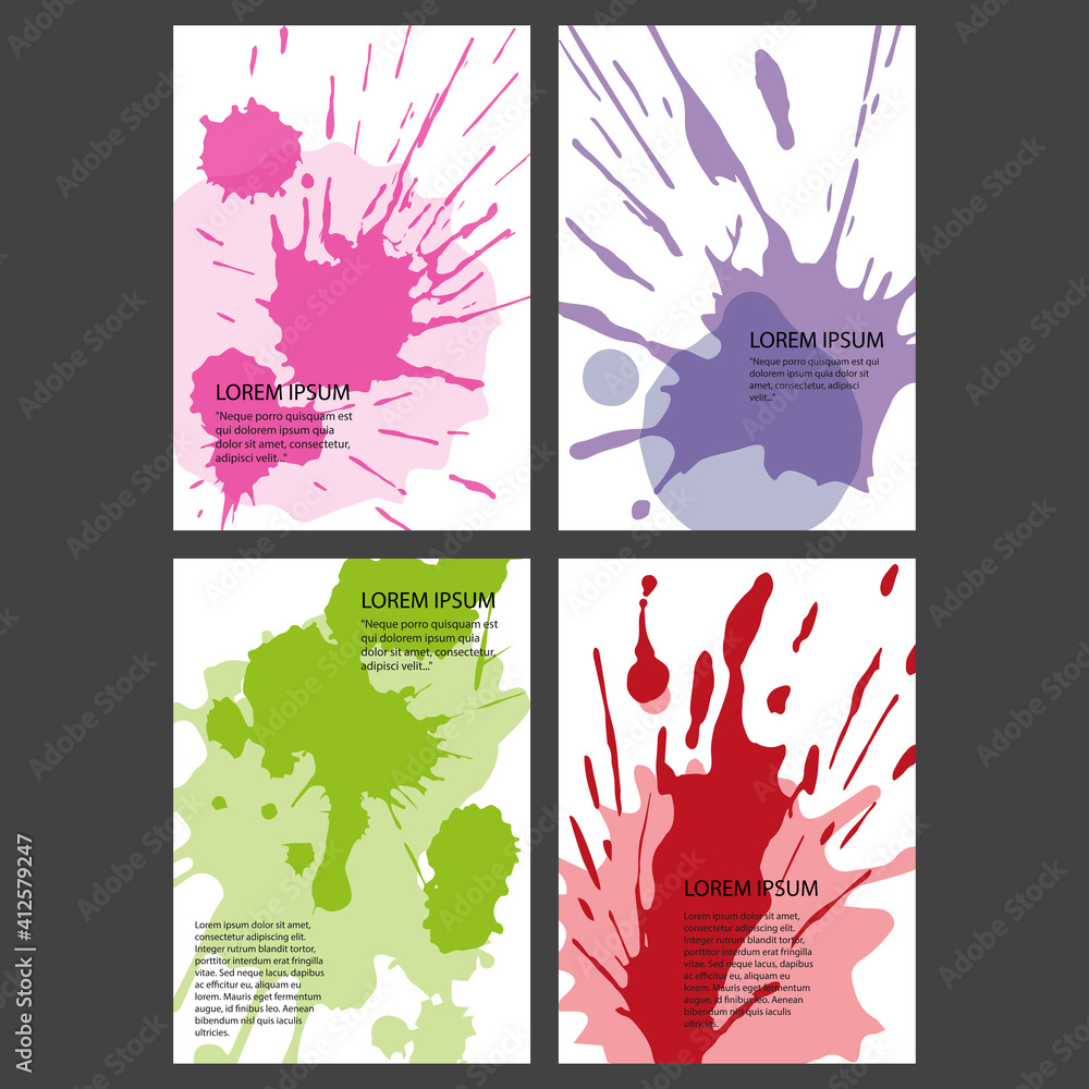 colorful splashes poster, brochure, flyer template Stock Vector | Adobe ...