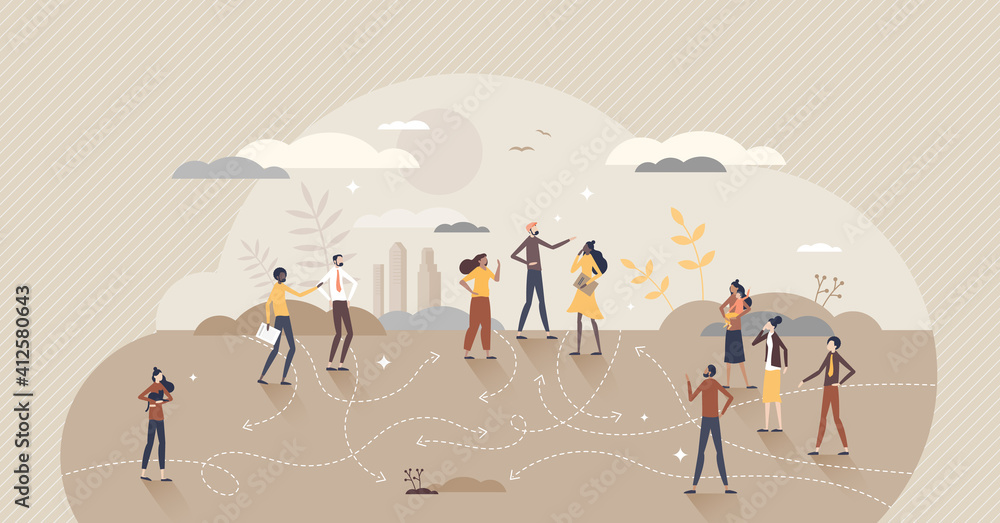 Making advice to find right path direction and guide tiny person ...