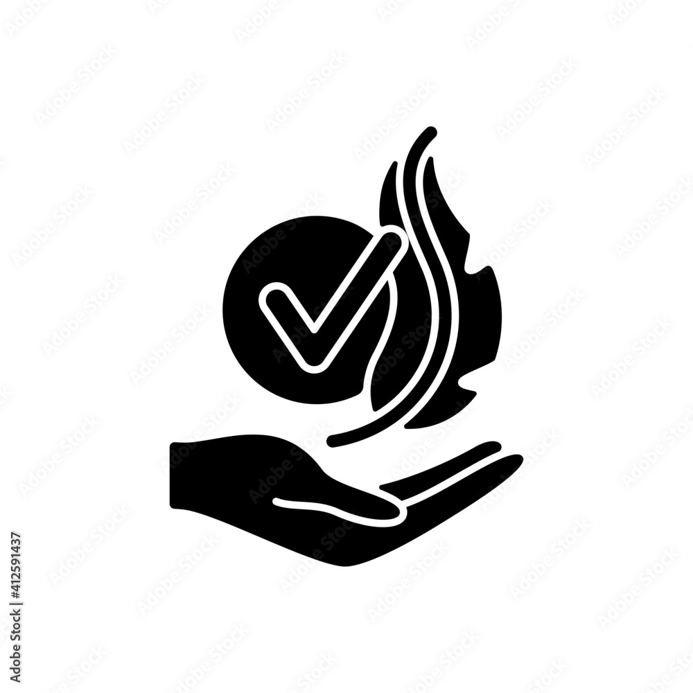 Hypoallergenic cosmetics black glyph icon. Products for hypersensitive ...