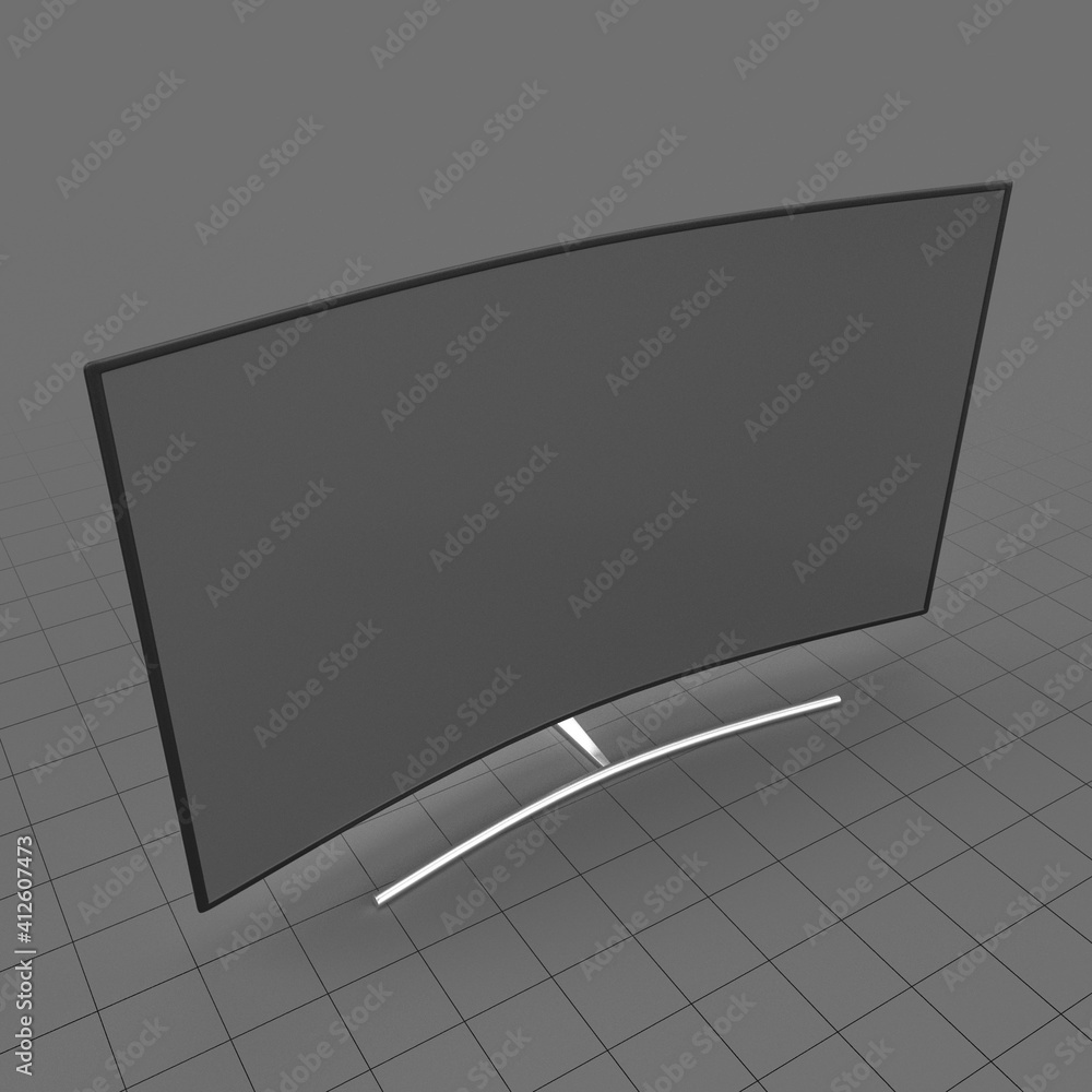 Modern curved television screen Stock 3D asset | Adobe Stock