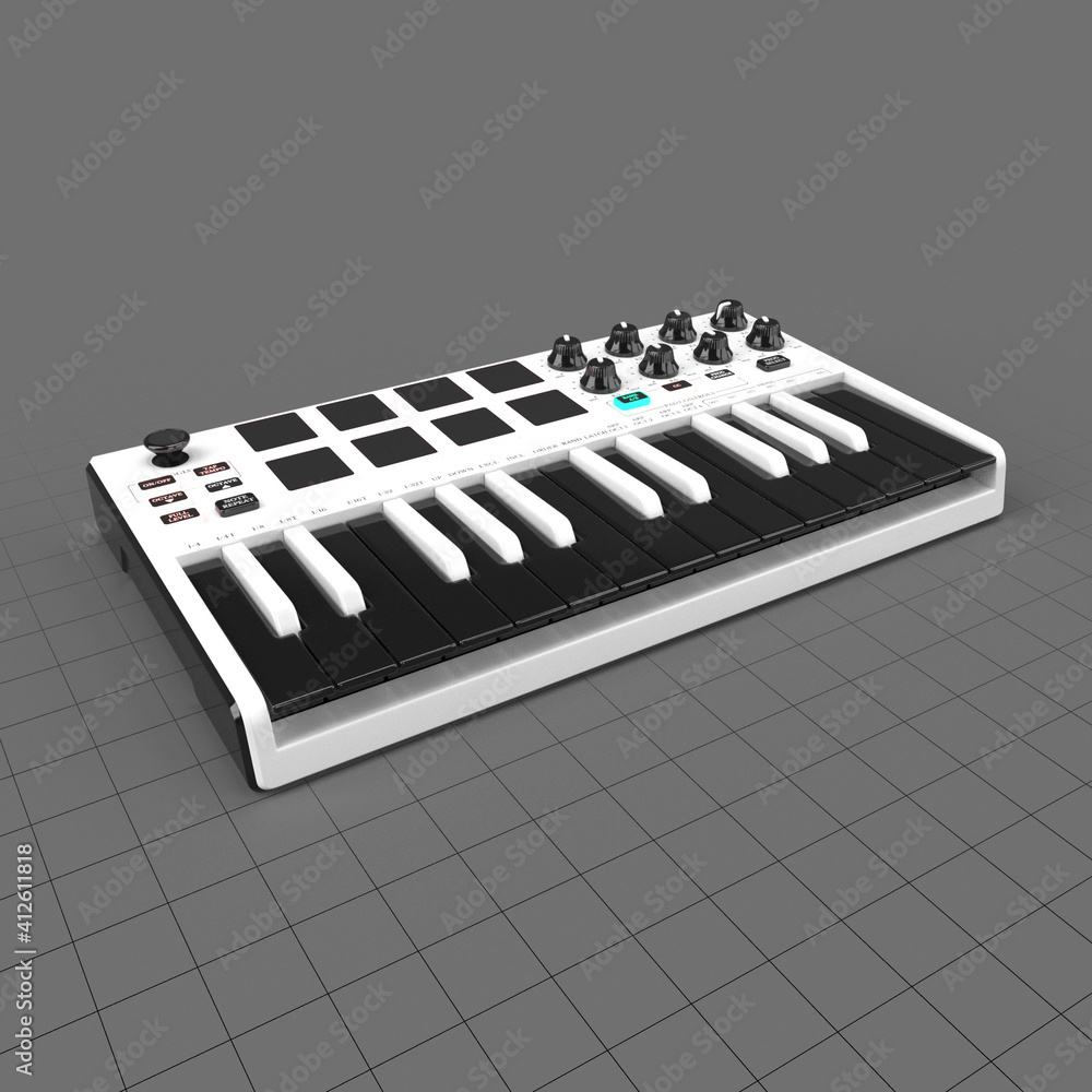 25 key mini keyboard controller Stock 3D asset | Adobe Stock