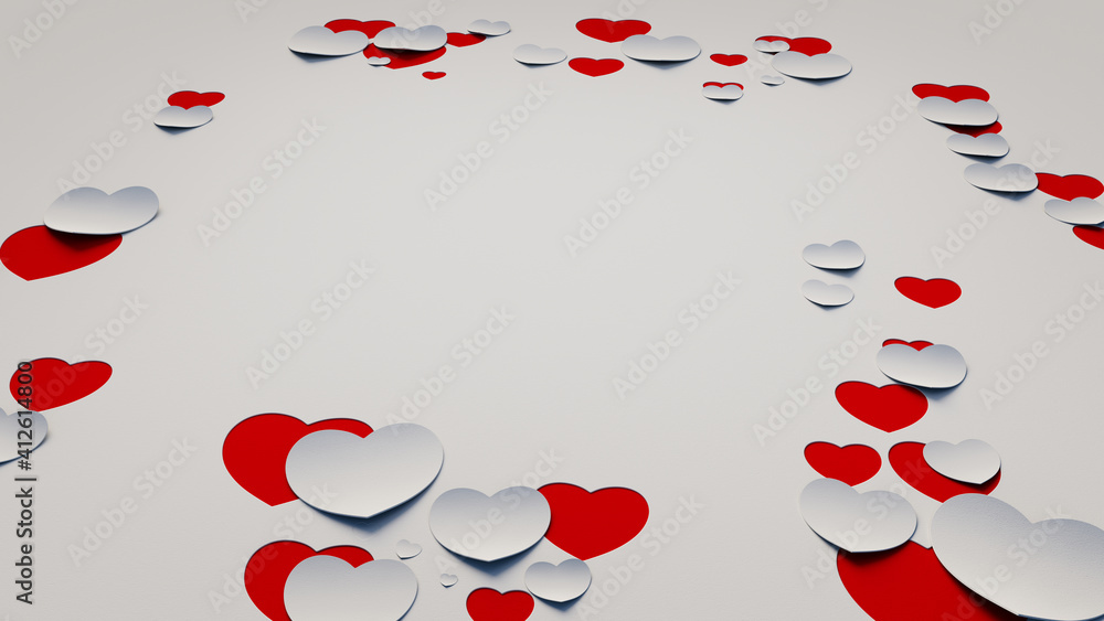 Paper Heart background. White and Red Valentine's day Wallpaper with ...