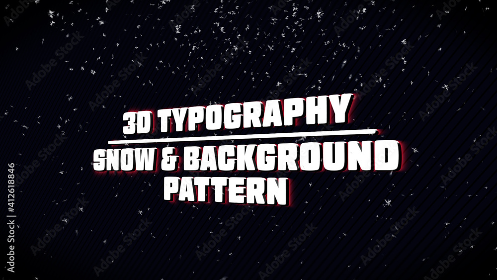 3D Text with Snow and Patterned Background Titles Stock Template ...