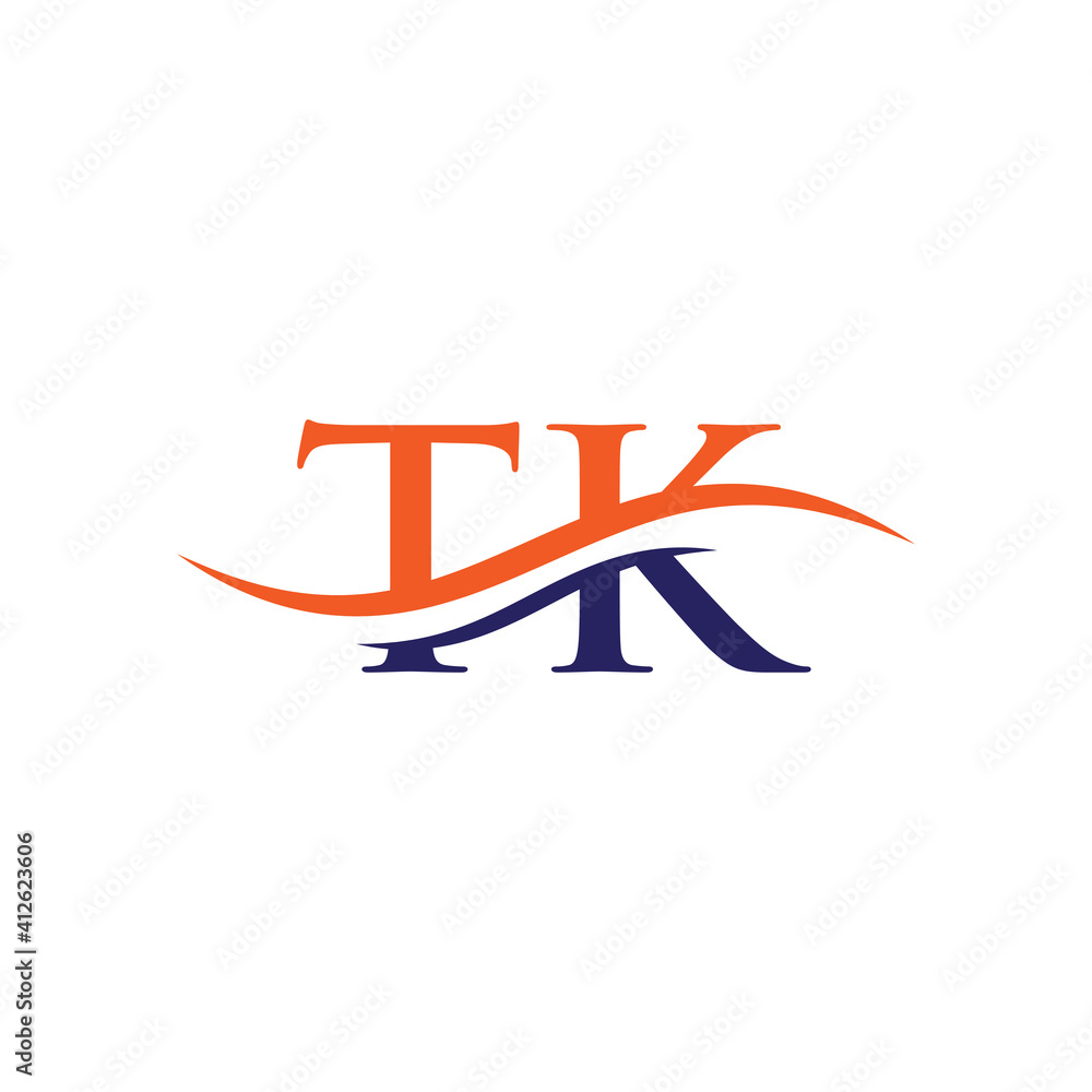 Initial linked letter TK logo design. Modern letter TK logo design ...