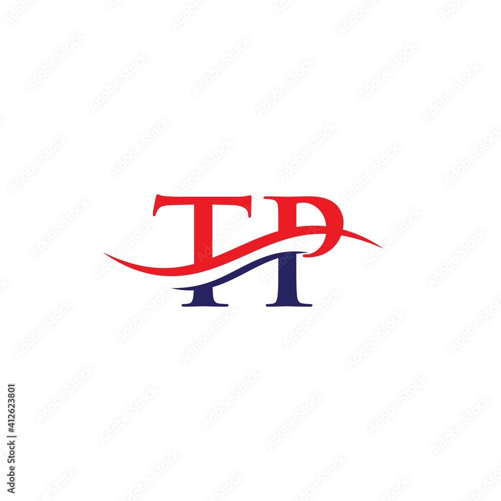 Initial TP letter linked logo vector template. Swoosh letter TP logo ...