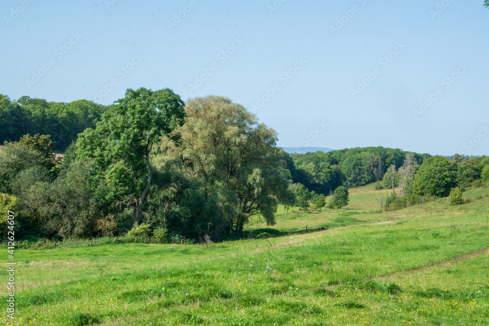 Unterwegs auf dem Wanderweg Rennsteig in Thüringen auf der ersten ...