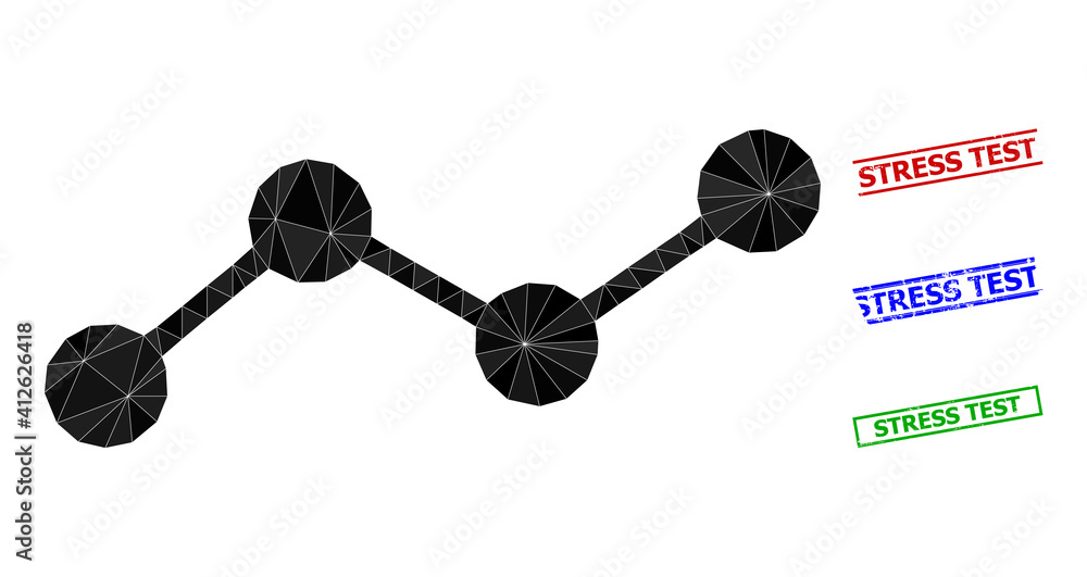 Triangle chart polygonal icon illustration, and textured simple Stress ...