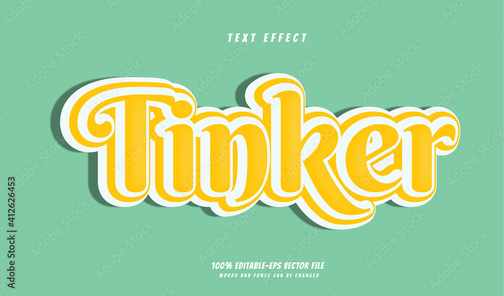 tinker text effect design vector 100% editable-EPS vector file, words ...
