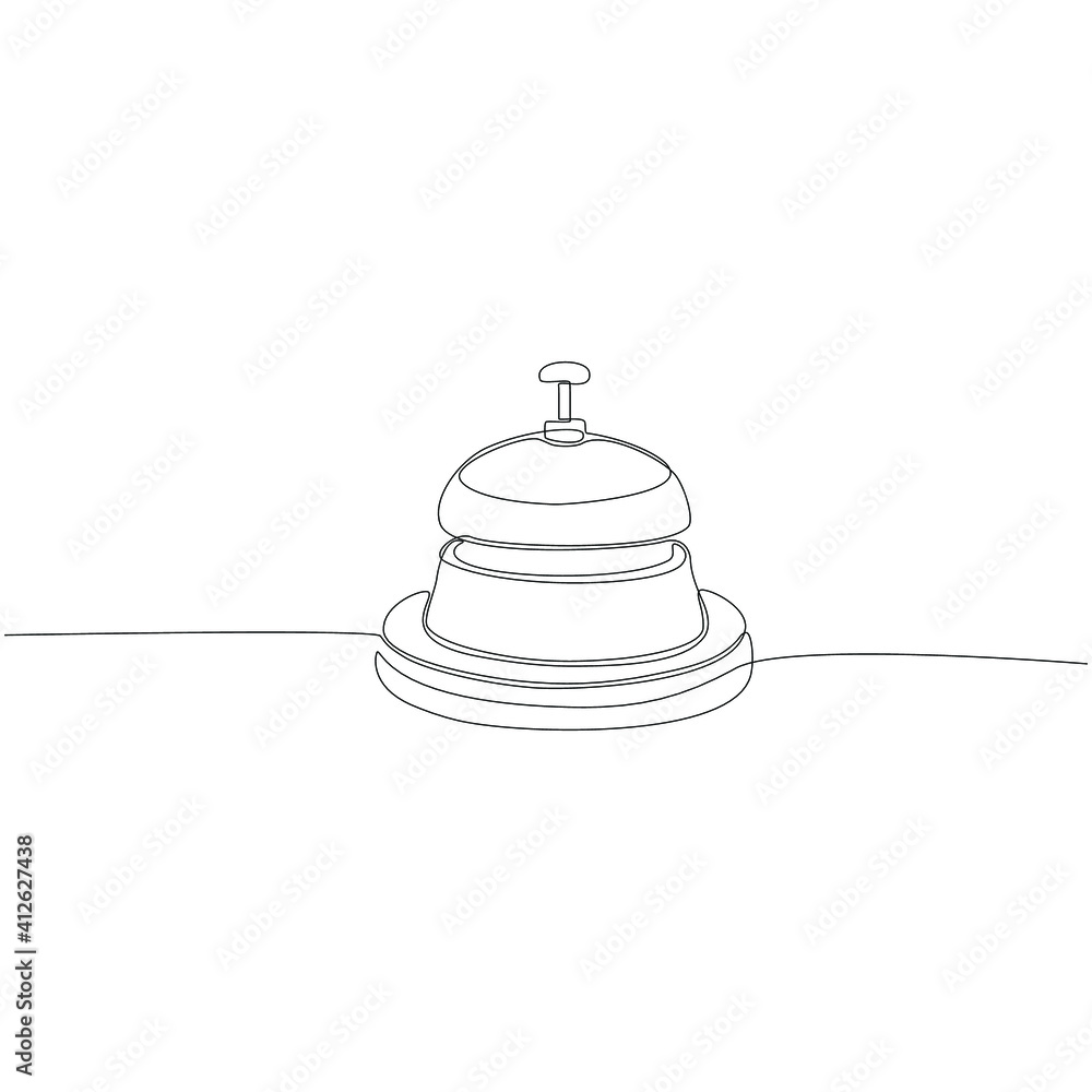 Continuous line drawing of antique bell vector illustration Stock ...