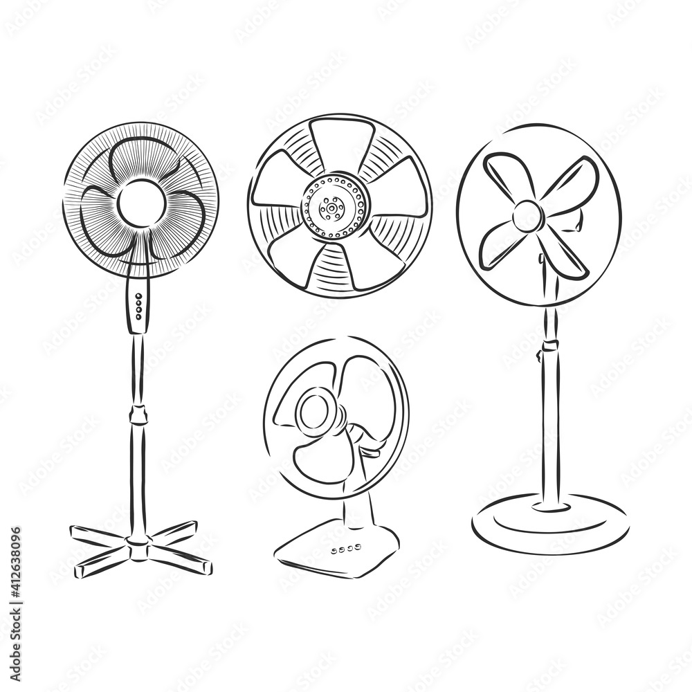 electrical fan is working vector cartoon, illustration isolated on ...