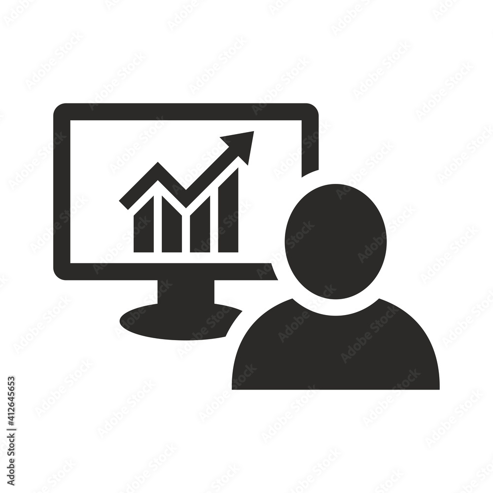 Trader icon. Online Trading. Investment. Entrepreneur. Businessman. Vector icon isolated on ...