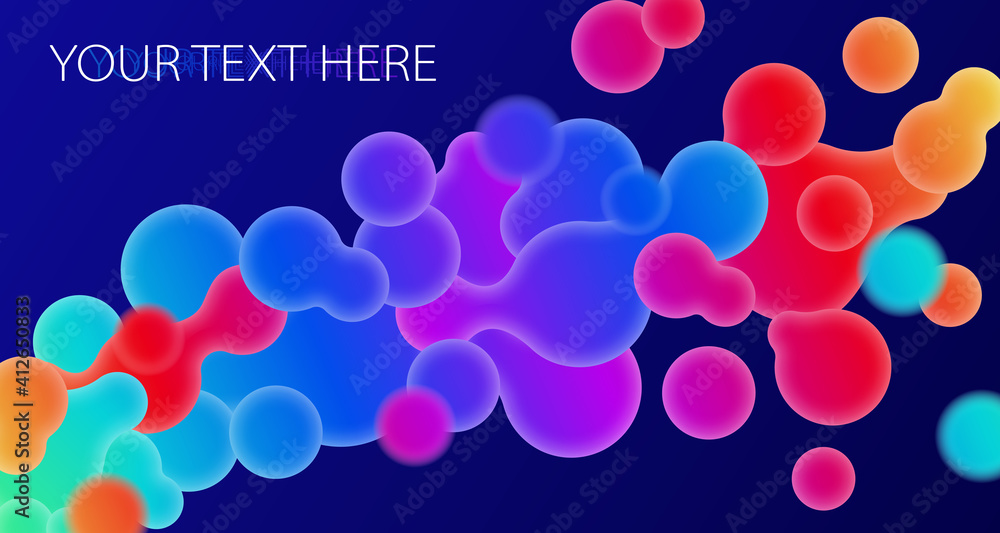 Beautiful abstract blue background with gradient rainbow blob, fluid ...
