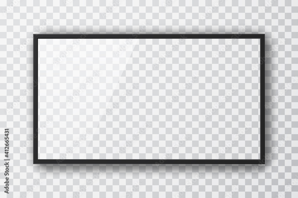 Realistic television screen on transparent background. Mockup of ...