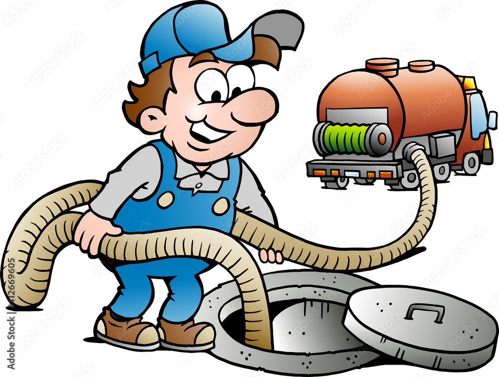 Vector Cartoon illustration of a Happy Sewer Master Stock Vector ...