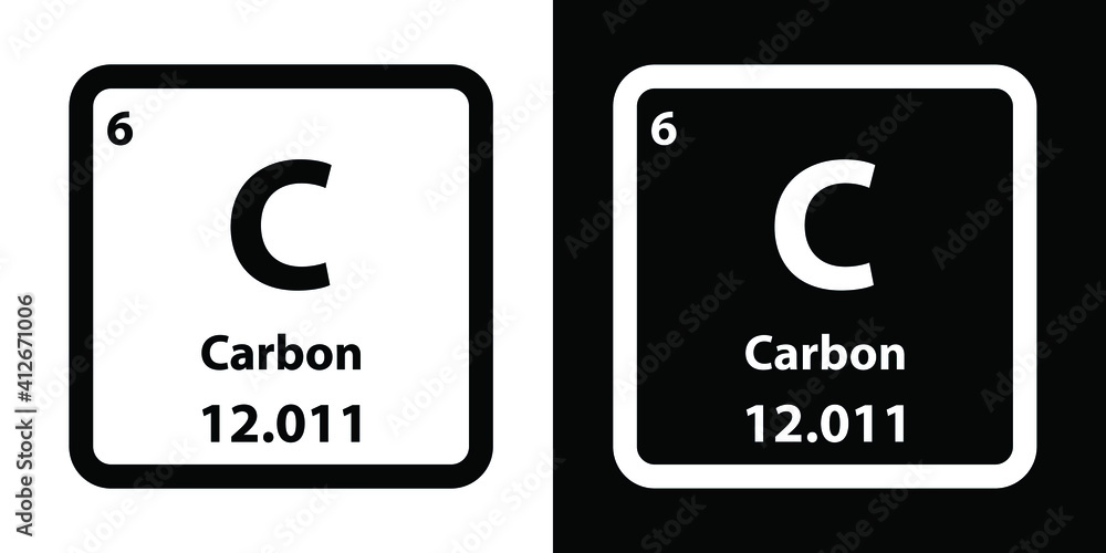 C Carbon chemical element icon. The chemical element of the periodic ...