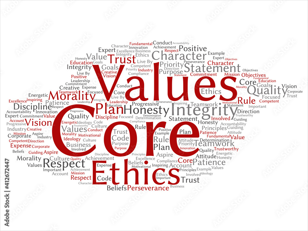 Vetor de Vector conceptual core values integrity ethics abstract ...