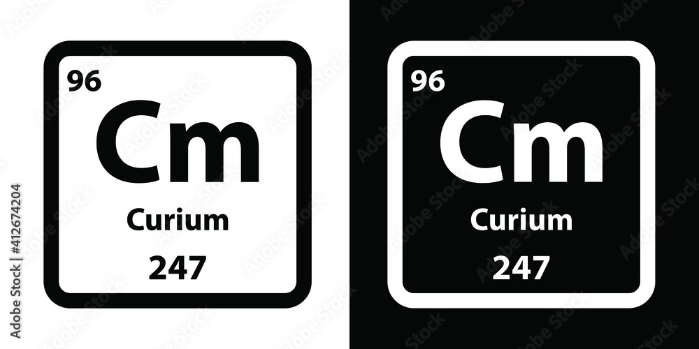Cm Curium chemical element icon. The chemical element of the periodic ...