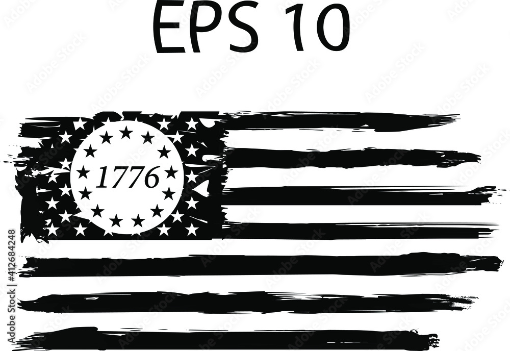 Betsy Ross 1776 13 Stars Distressed US Flag on transparent background ...