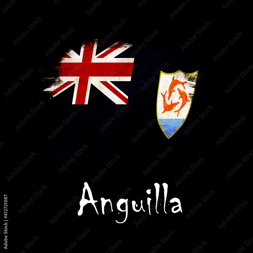 National flag of Anguilla, abbreviated with ai; a realistic 3d image of ...