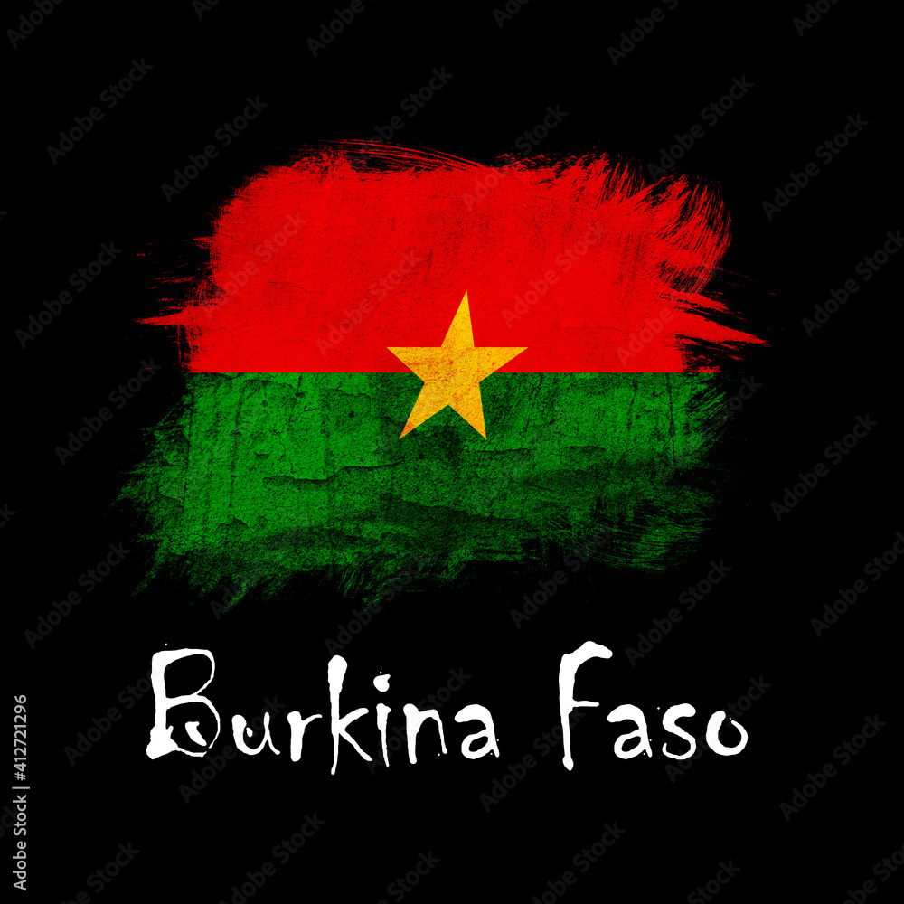 National flag of Burkina Faso, abbreviated with bf; a realistic 3d ...