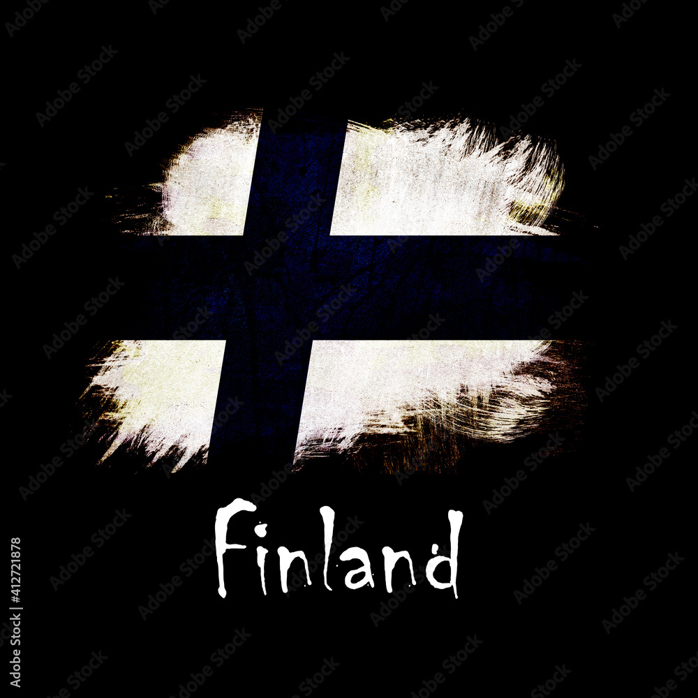 National flag of Finland, abbreviated with fi; a realistic 3d image of ...