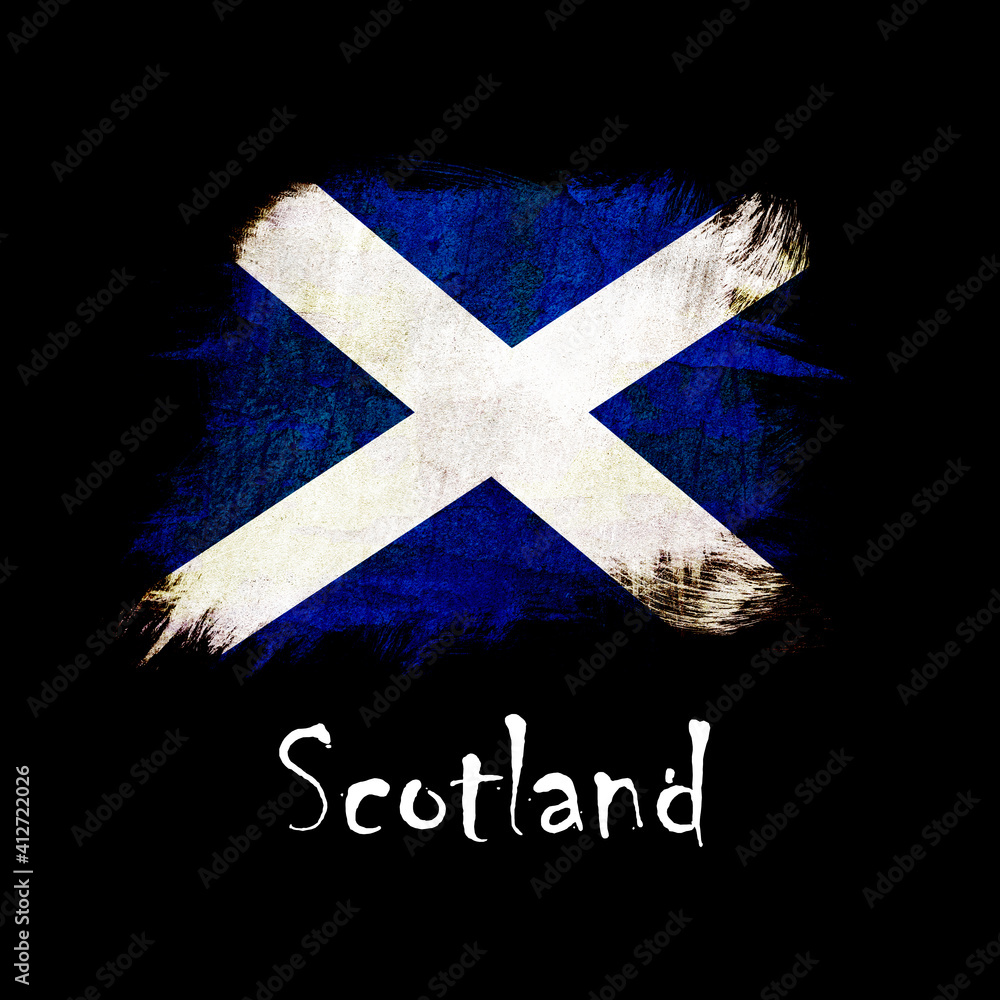 National flag of Scotland, abbreviated with gb-sct; a realistic 3d ...