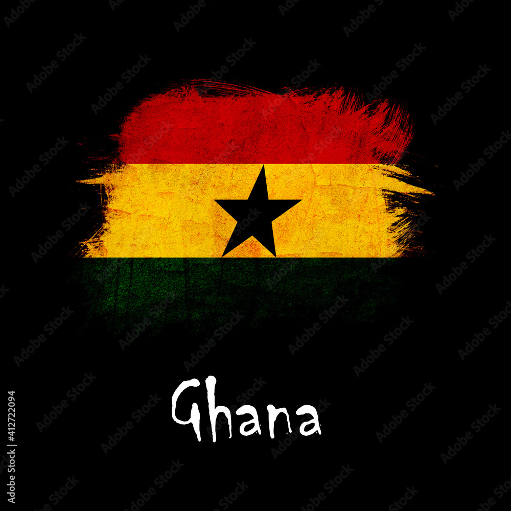 National flag of Ghana, abbreviated with gh; a realistic 3d image of ...