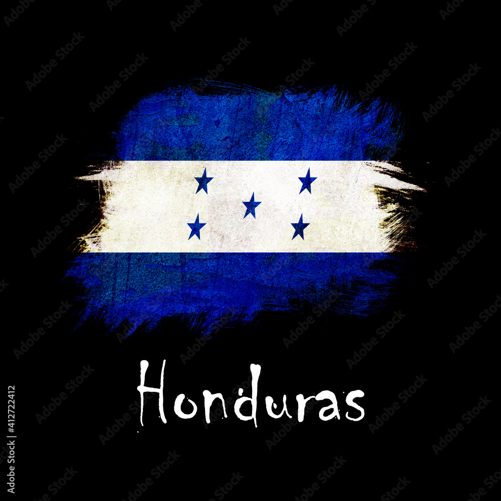 National flag of Honduras, abbreviated with hn; a realistic 3d image of ...