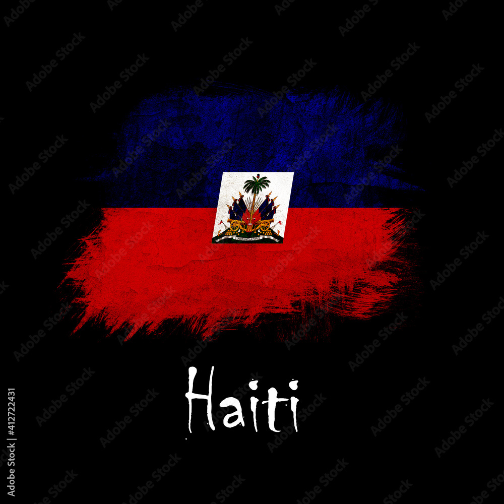 National flag of Haiti, abbreviated with ht; a realistic 3d image of ...