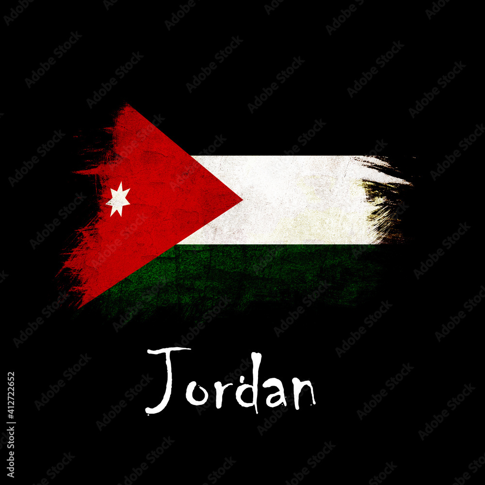 National flag of Jordan, abbreviated with jo; a realistic 3d image of ...