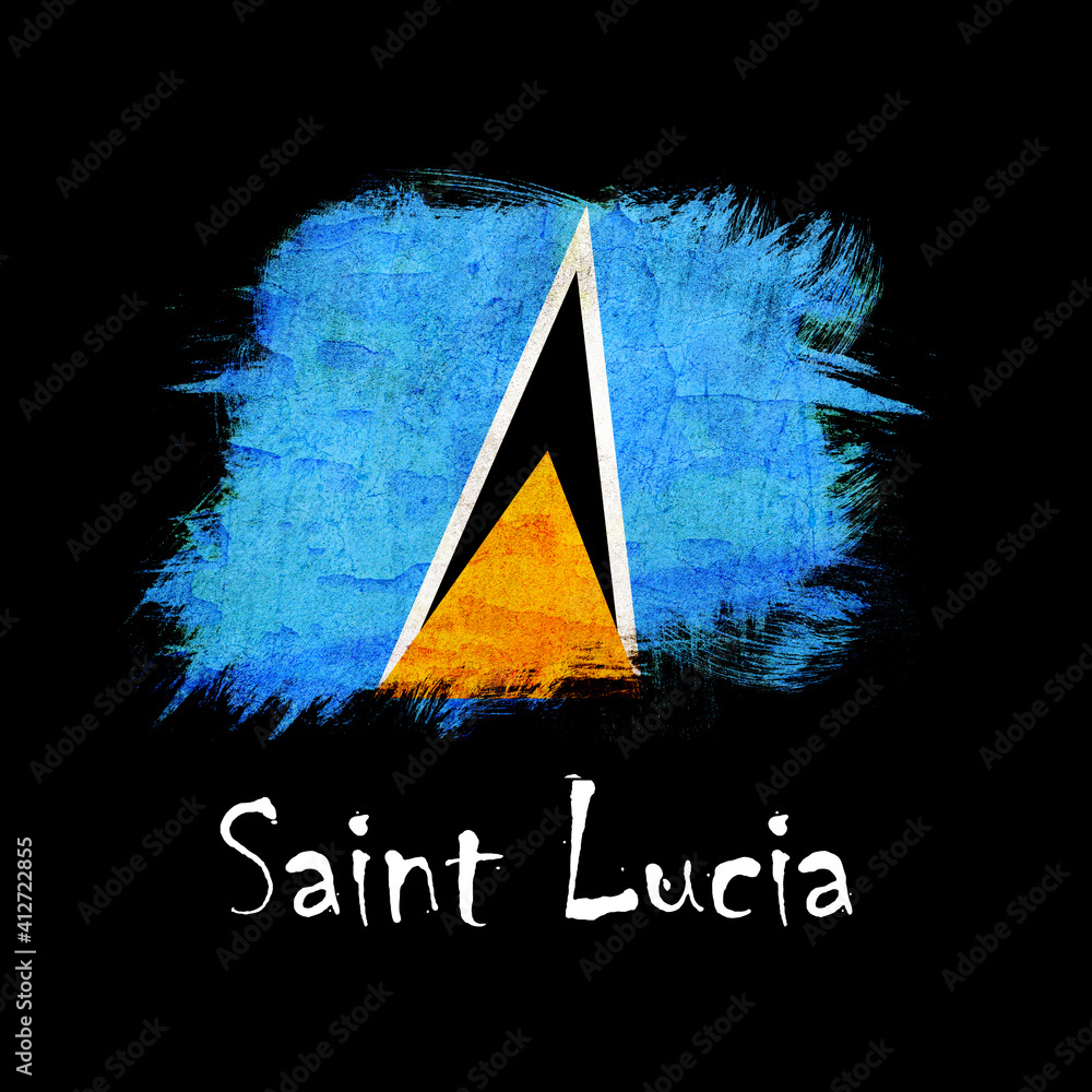 National flag of Saint Lucia, abbreviated with lc; a realistic 3d image ...