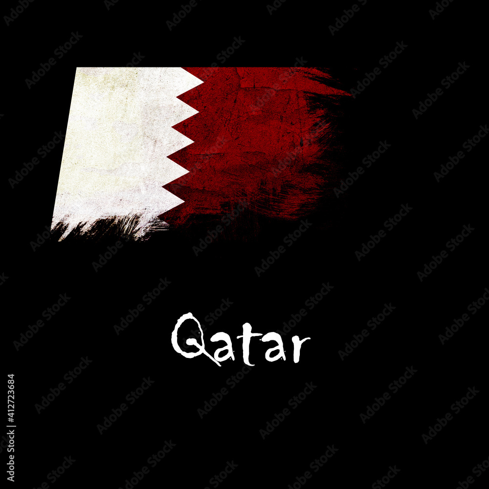 National flag of Qatar, abbreviated with qa; a realistic 3d image of ...