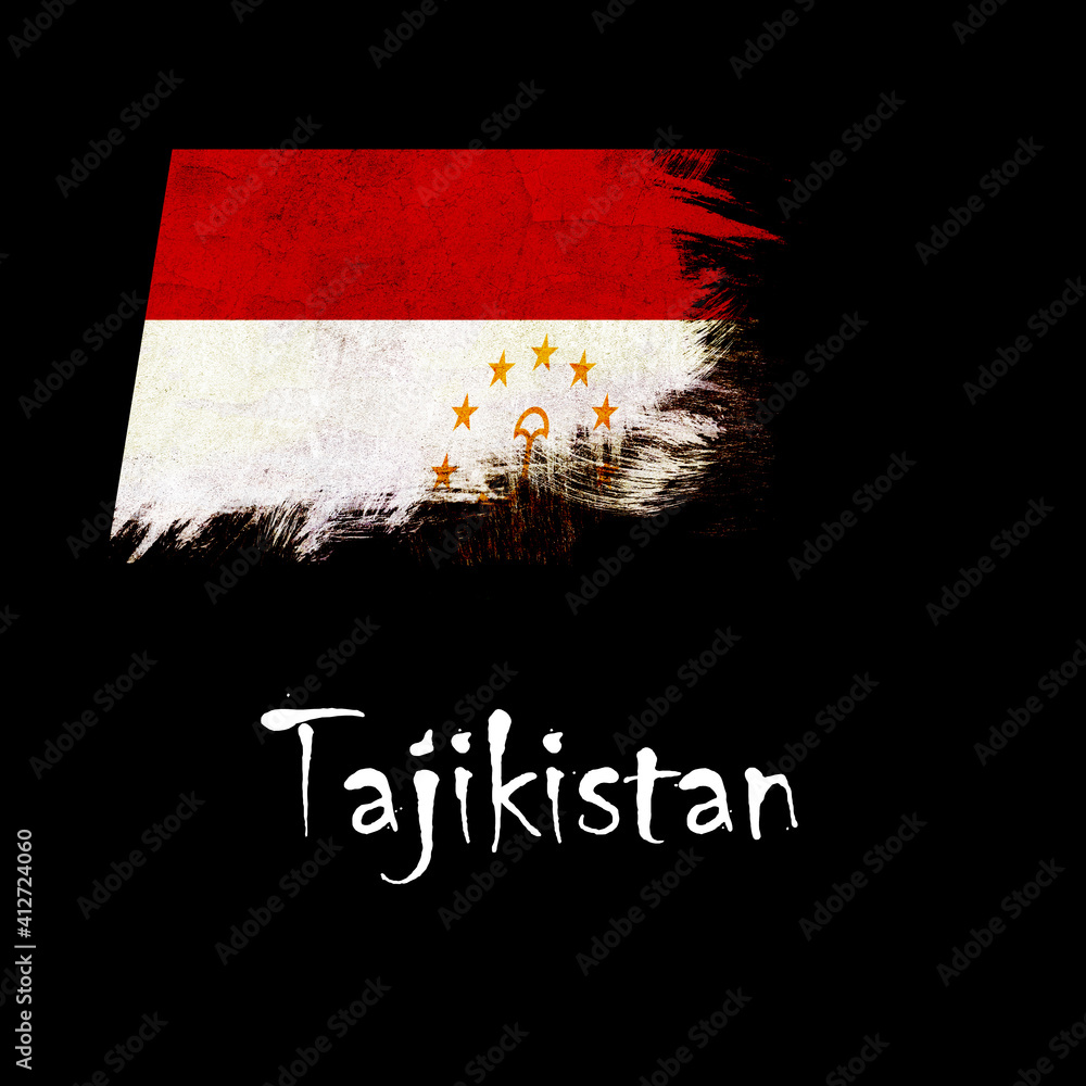 National flag of Tajikistan, abbreviated with tj; a realistic 3d image ...
