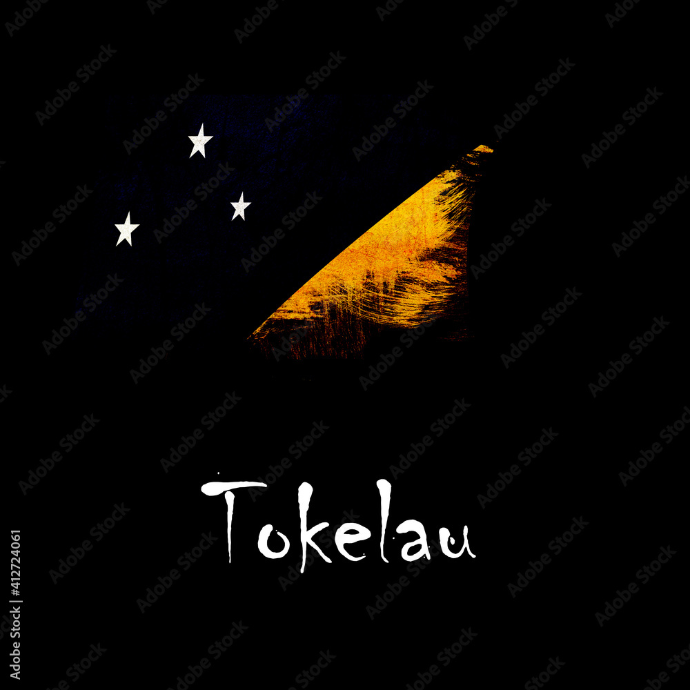 National flag of Tokelau, abbreviated with tk; a realistic 3d image of ...