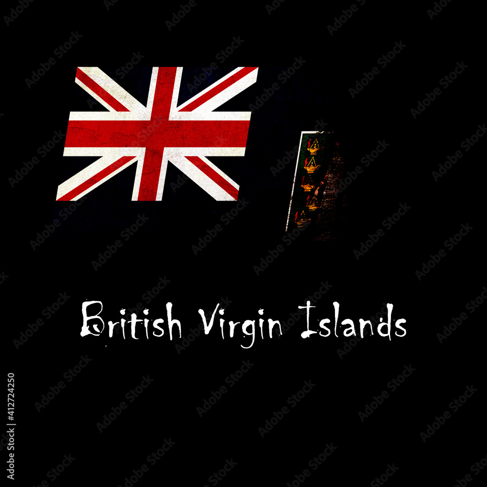 National flag of British Virgin Islands, abbreviated with vg; a ...