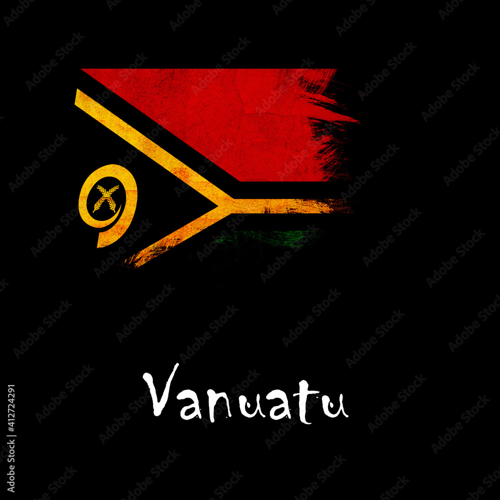 National flag of Vanuatu, abbreviated with vu; a realistic 3d image of ...