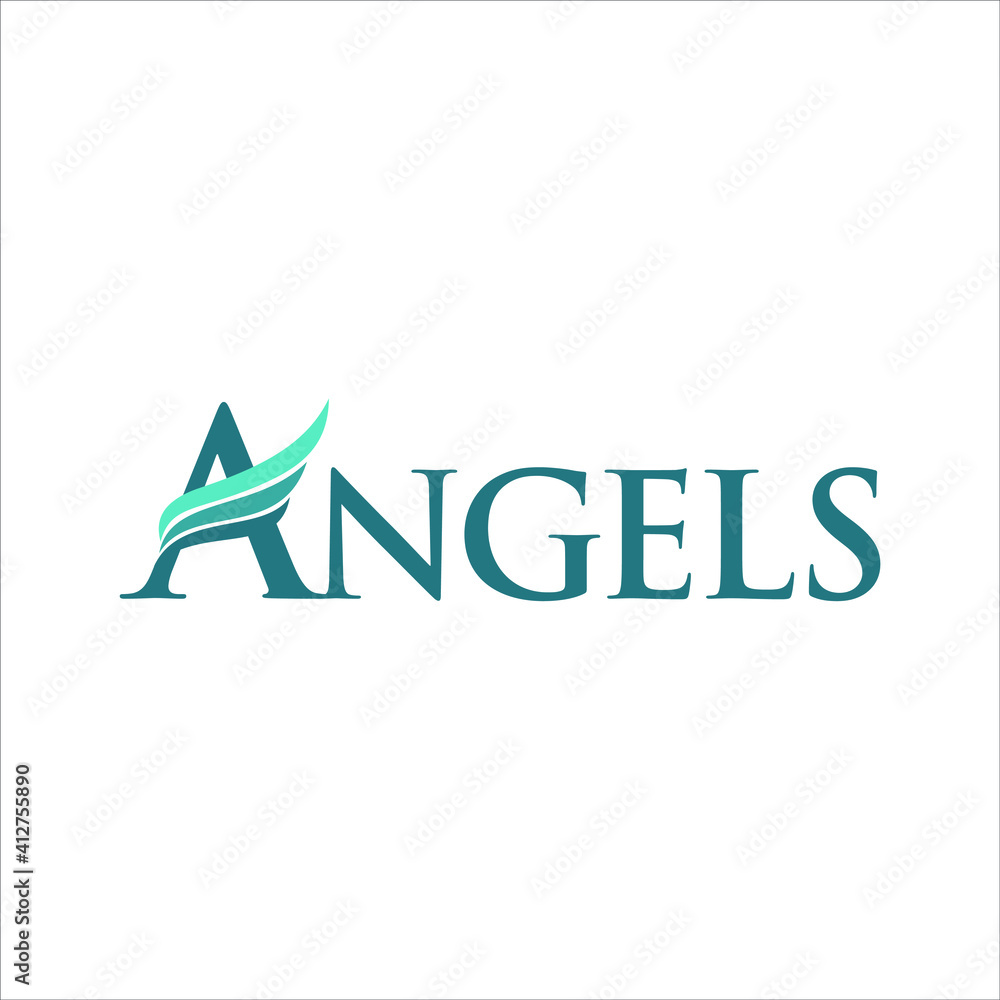 Angels A letering logo angelic wings logo design inspiration Stock ...