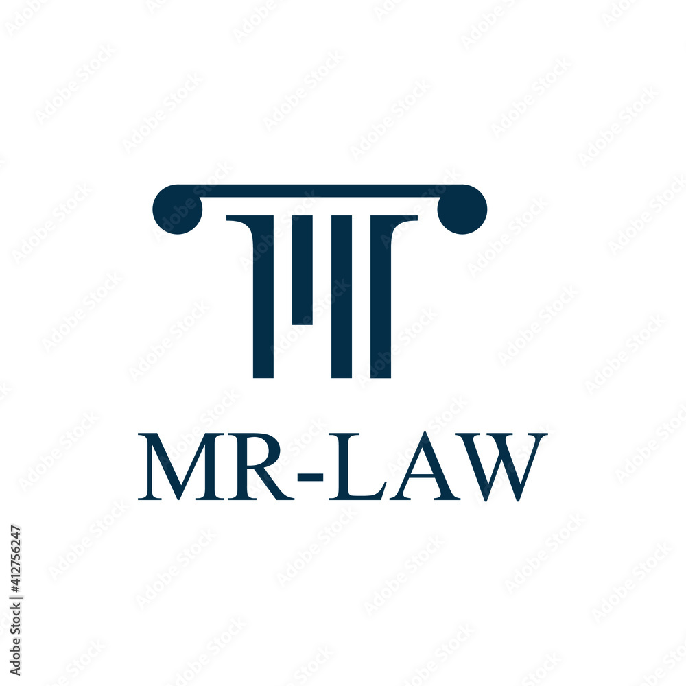 Mr lettering attorney pillar mr law simbol design exclusive inspiration ...