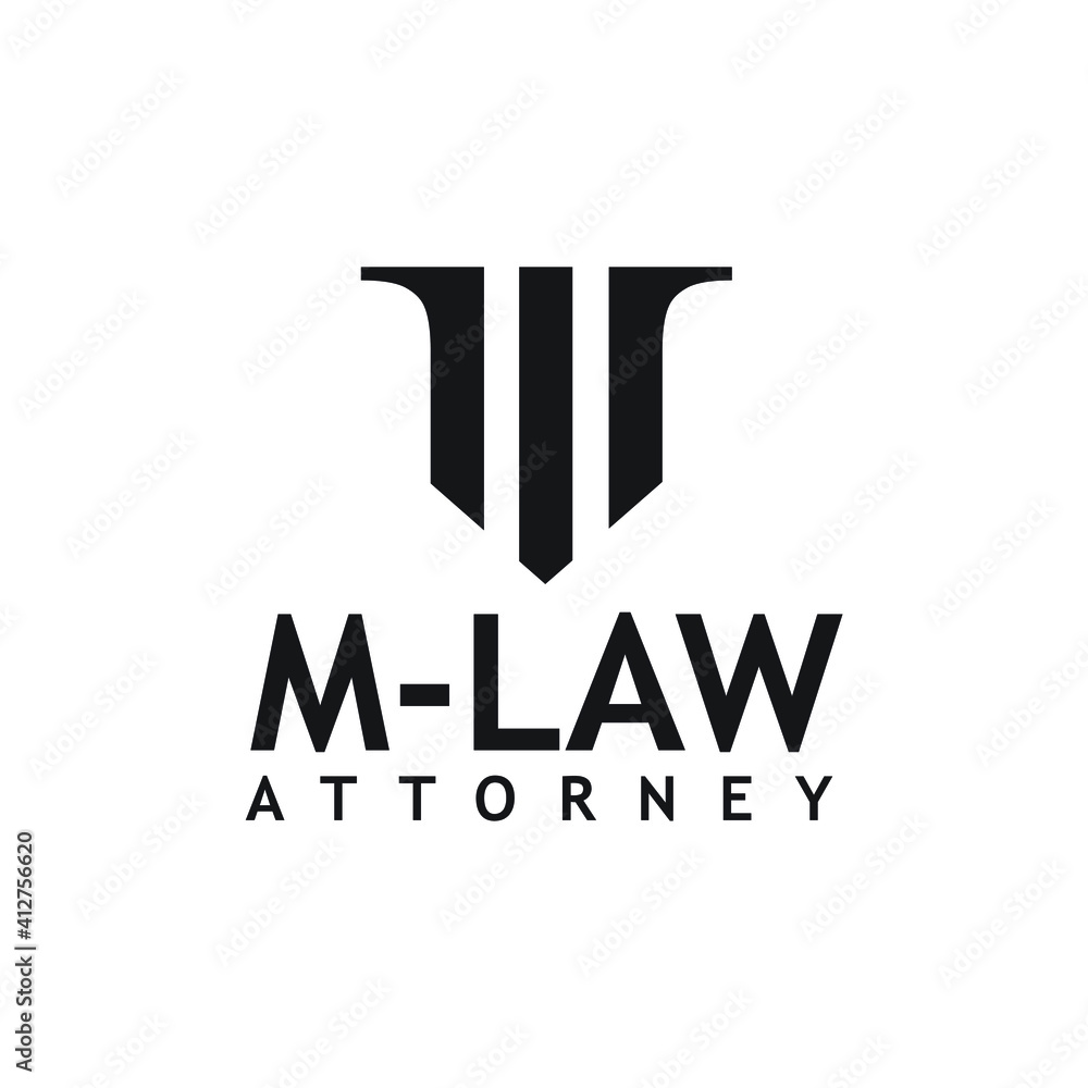 M lettering attorney pillar m law simbol design exclusive inspiration ...