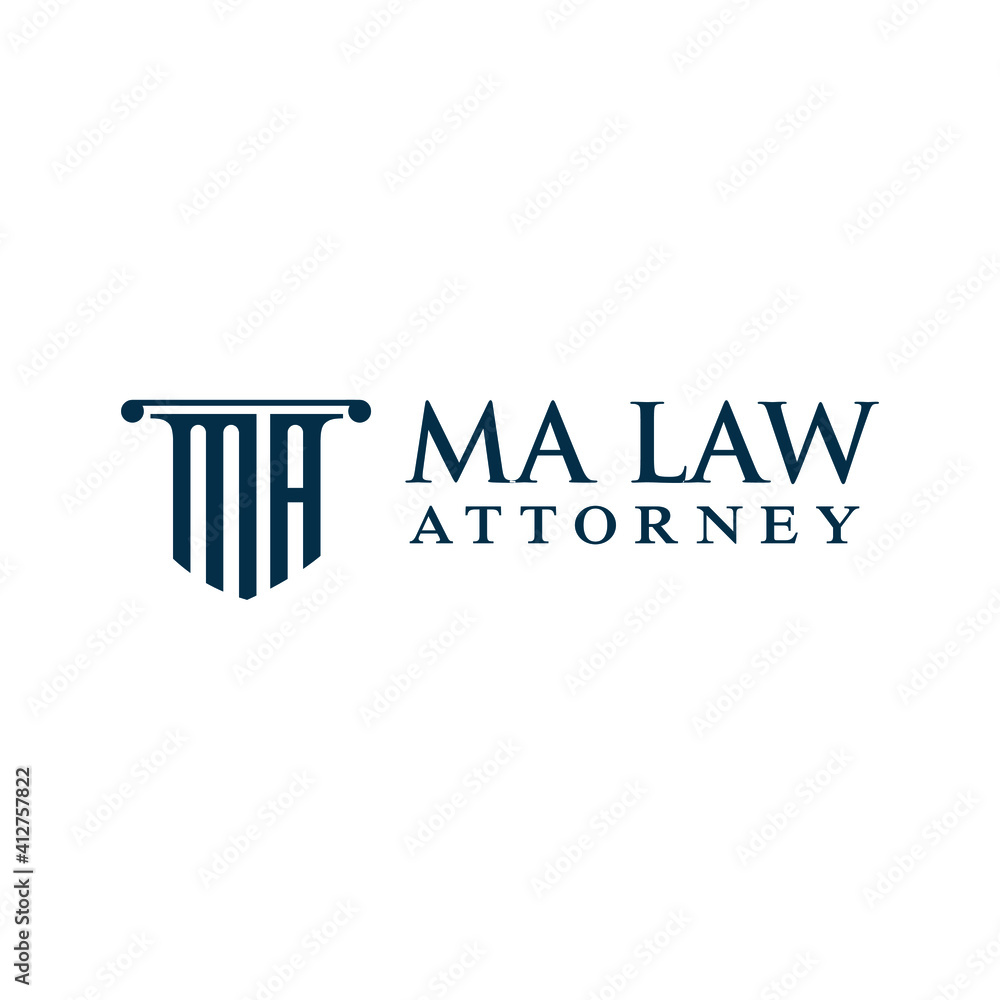 MA lettering attorney pillar ma law simbol design exclusive inspiration ...