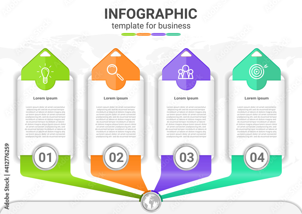 infographic content with steps and options presentation business ...