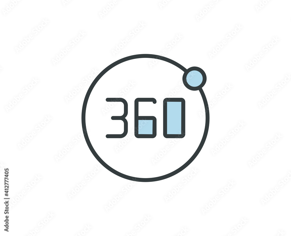 360 premium line icon. Simple high quality pictogram. Modern outline ...