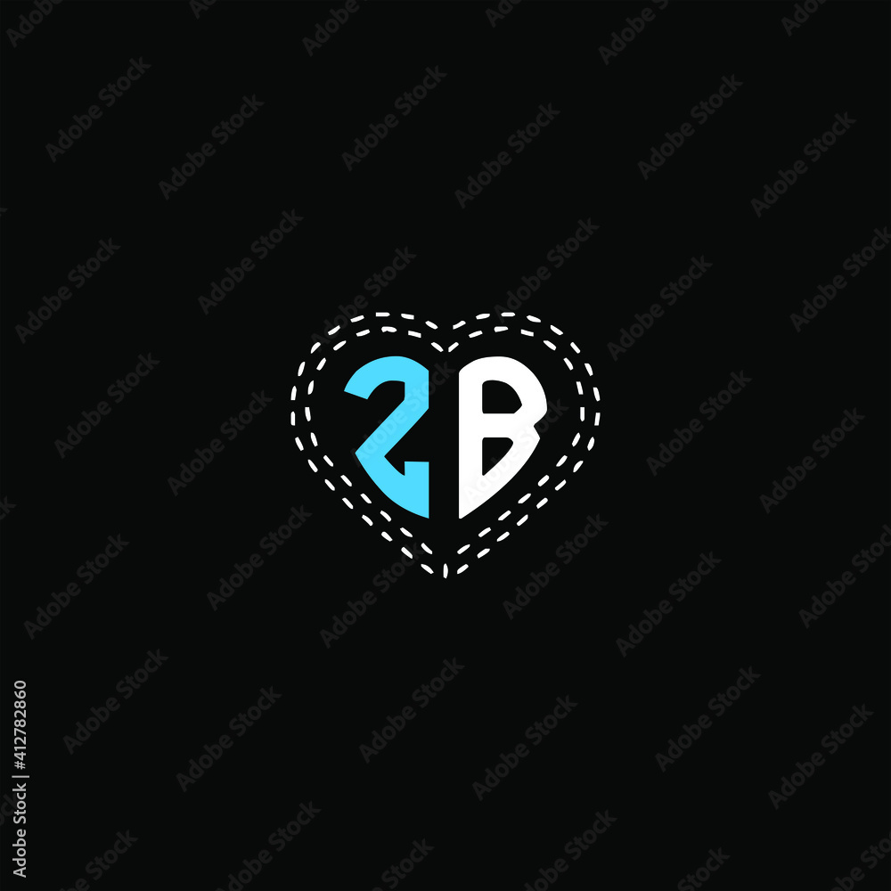 Z B letter logo vector design on black color background. zb monogram ...