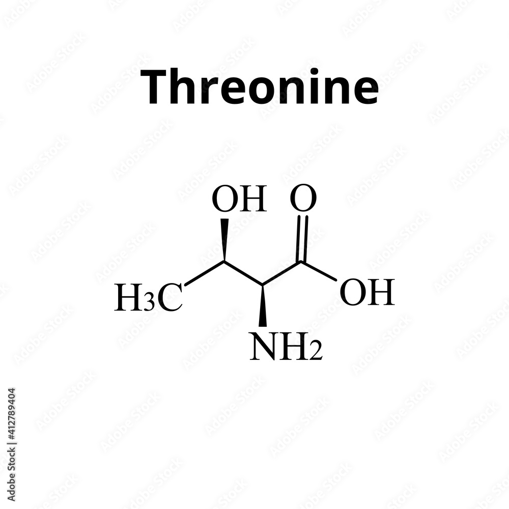 Threonine is an amino acid. Chemical molecular formula of threonine ...