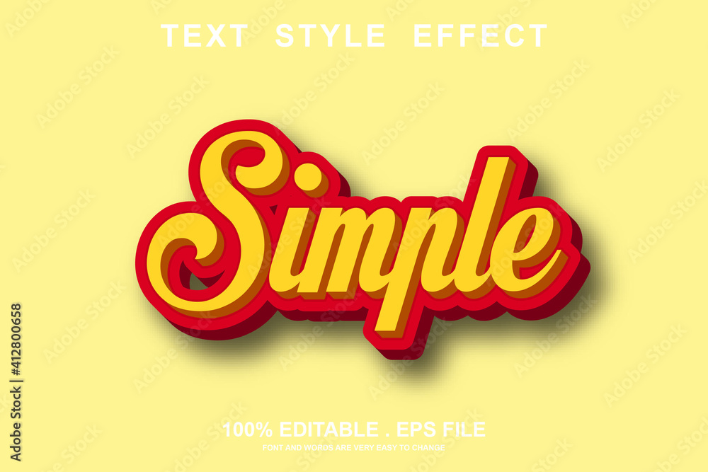 simple text effect editable Stock Vector | Adobe Stock