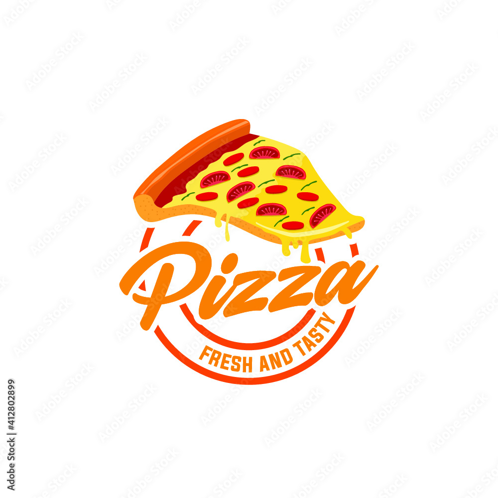 Pizza Slice logo. pizza logo, badges, banners, emblem for fast food ...