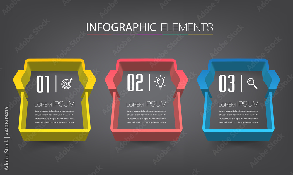 modern 3D text box template, banner Infographics Stock Vector | Adobe Stock