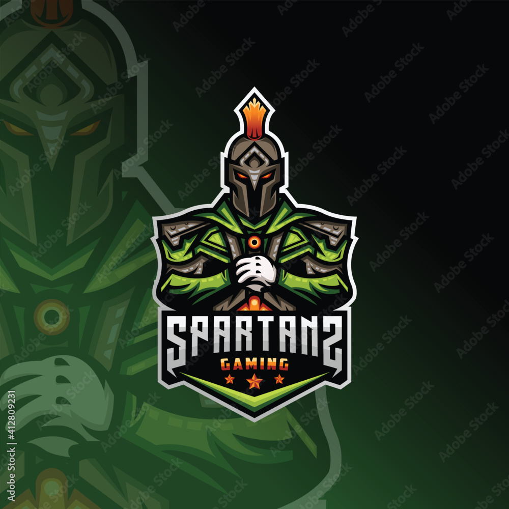Spartan Warrior Mascot Esport Logo Design For Gaming Club Stock Vector ...