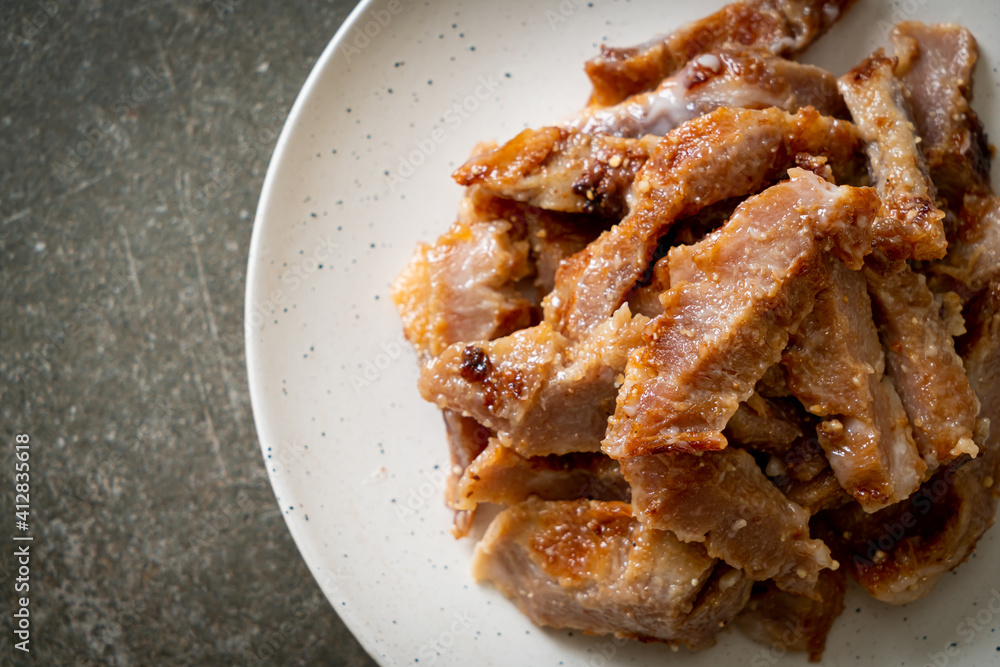 Grilled Pork Neck with Thai Spicy Sauce Stock Photo | Adobe Stock